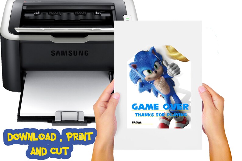 Sonic Thank You Tag Sonic Birthday Party Sonic Thank You - Etsy