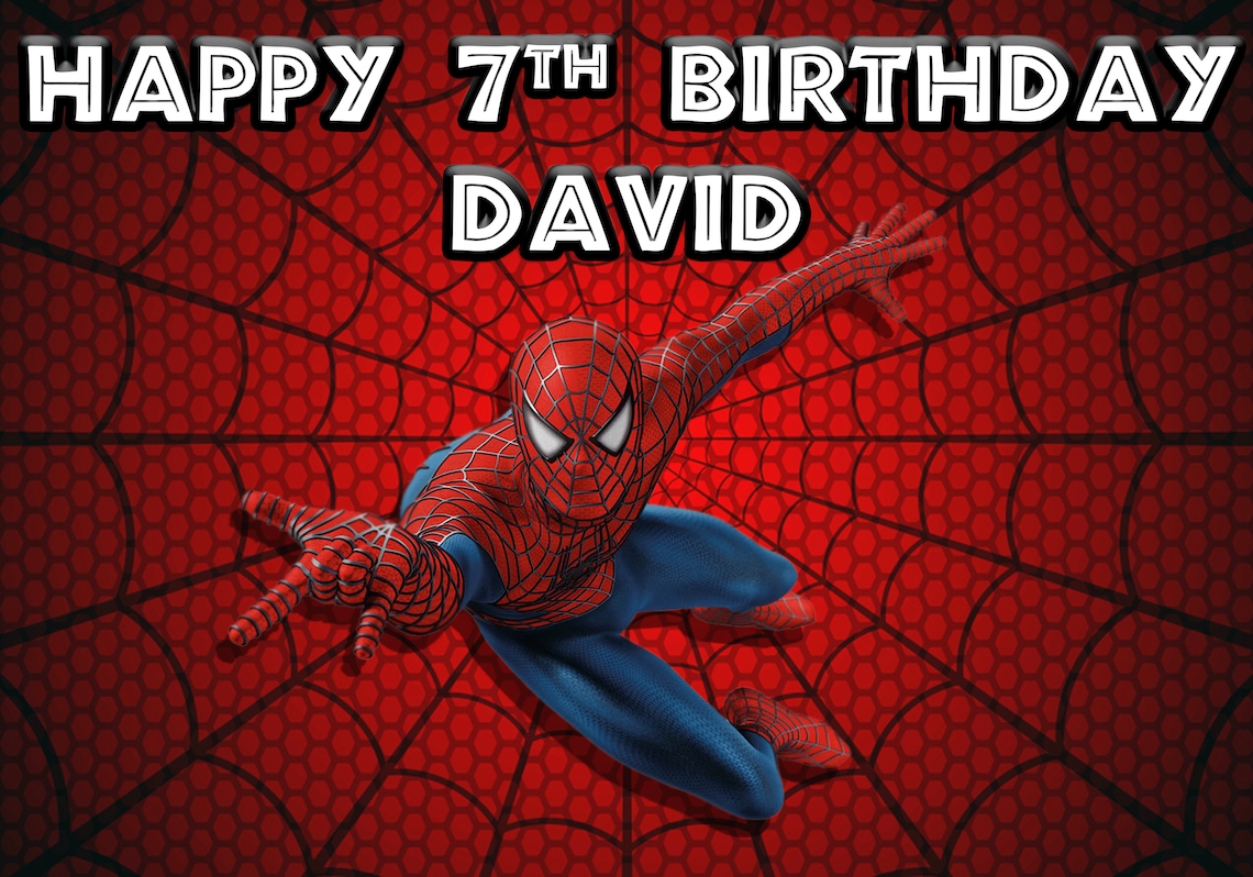 Spiderman Birthday Banner Spiderman Birthday - Etsy