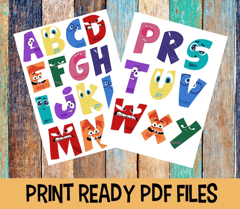 Inside Out 2 Alphabet: PNG, SVG, PDF Files (instant Download) - Etsy