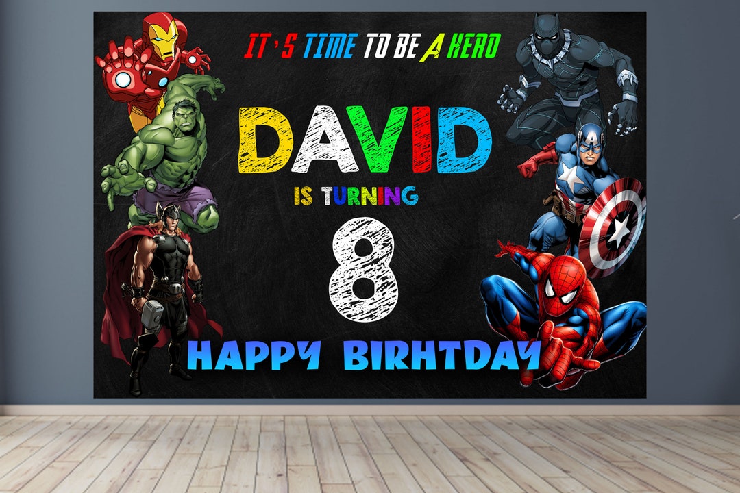 Avengers Birthday Backdrop, Superhero Birthday Banner, Avengers ...