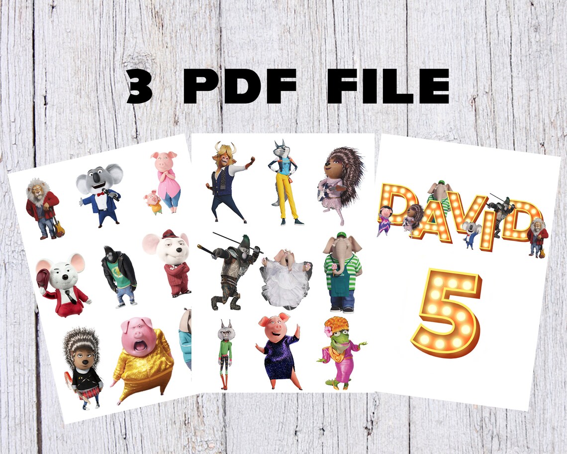 Sing 2 Cupcake Toppers: Sing Theme Party Decorations (digital File Only ...