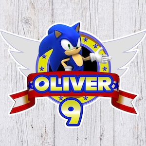 Sonic Cupcake Topper - Printable Sonic Customised, Sonic Sticker ...