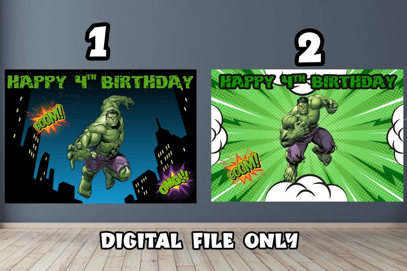 Hulk Birthday Backdrop Superhero Birthday Banner Hulk - Etsy