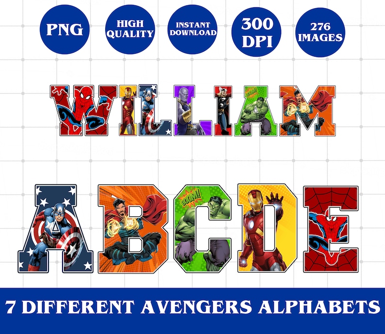 Avengers Alphabet PNG: Superhero Font (digital Download) - Etsy