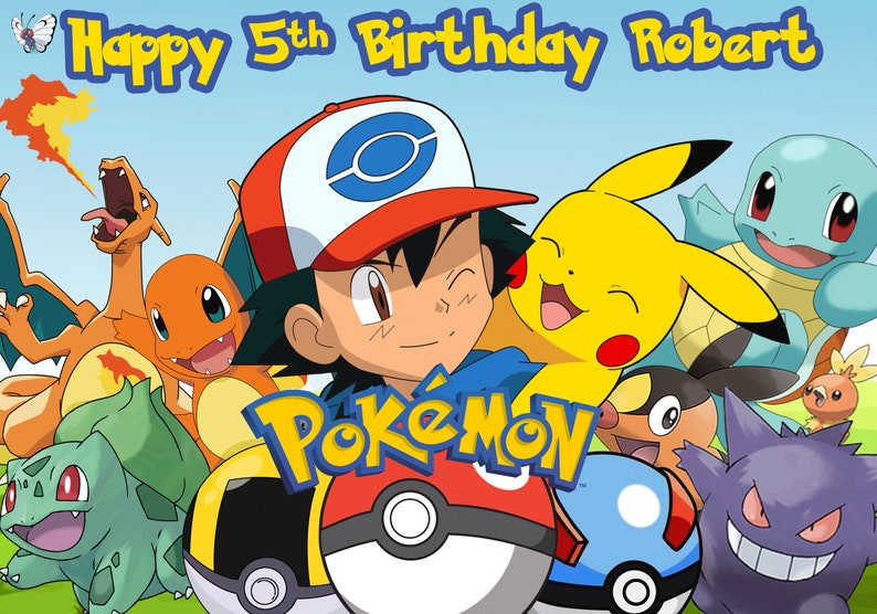 Pikachu Birthday Banner Pikachu Personalised Birthday - Etsy