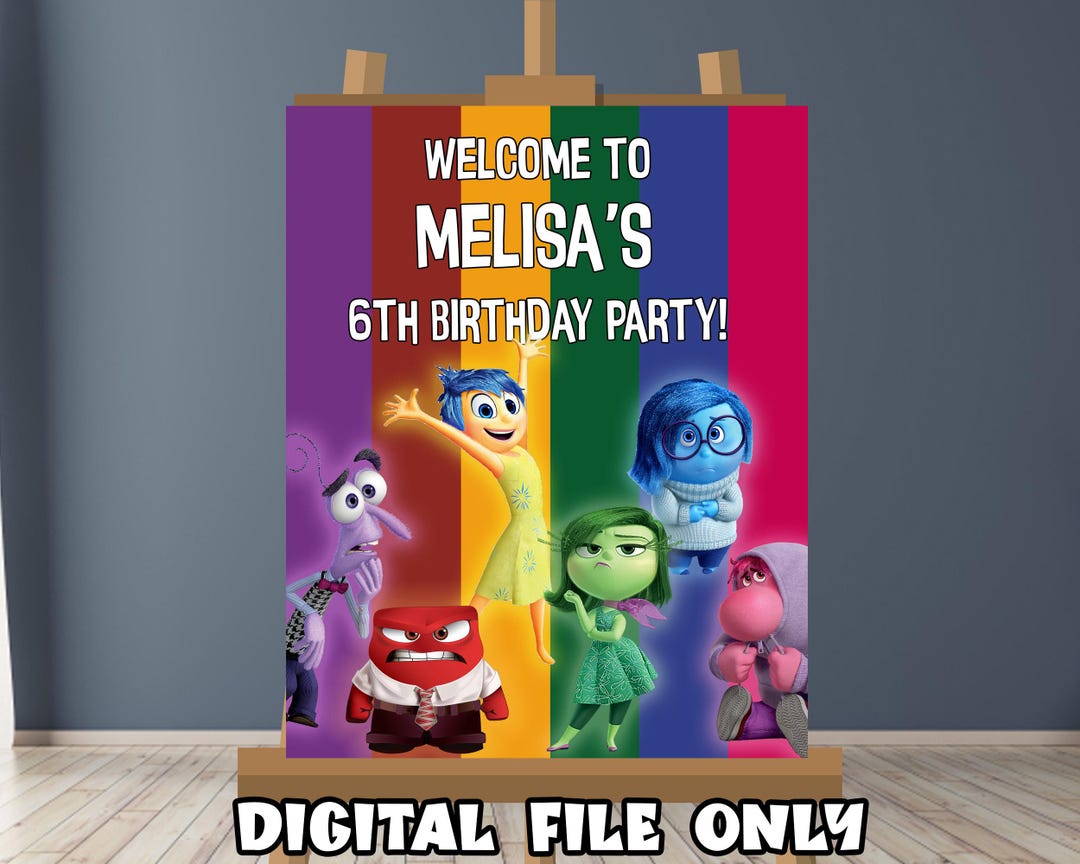 Inside Out 2 Birthday Welcome Sign: Party Decoration (digital Download ...