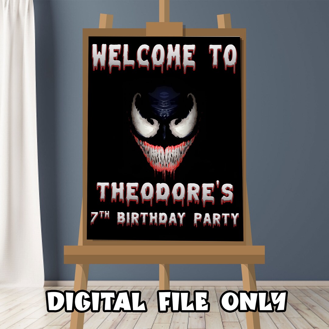 Venom Welcome Sign, Venom Party for Kids, Venom Birthday Party Welcome ...