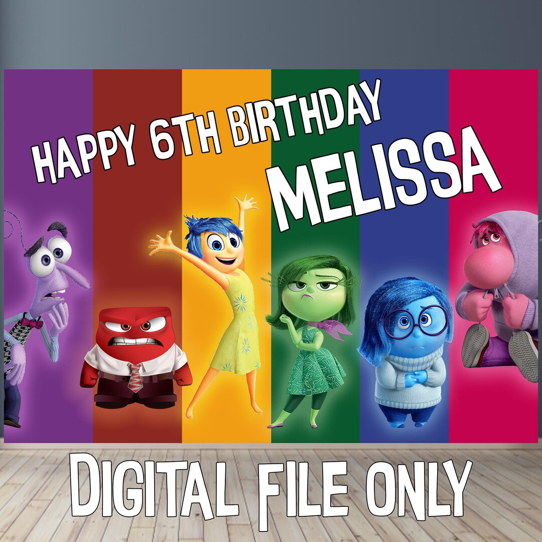 Inside Out 2 Birthday Backdrop Banner (digital File Only) - Etsy
