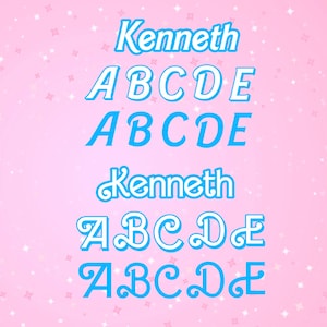 Pink Doll Font Alphabet: 5 Trendy Fonts (PNG, TTF) - Etsy UK