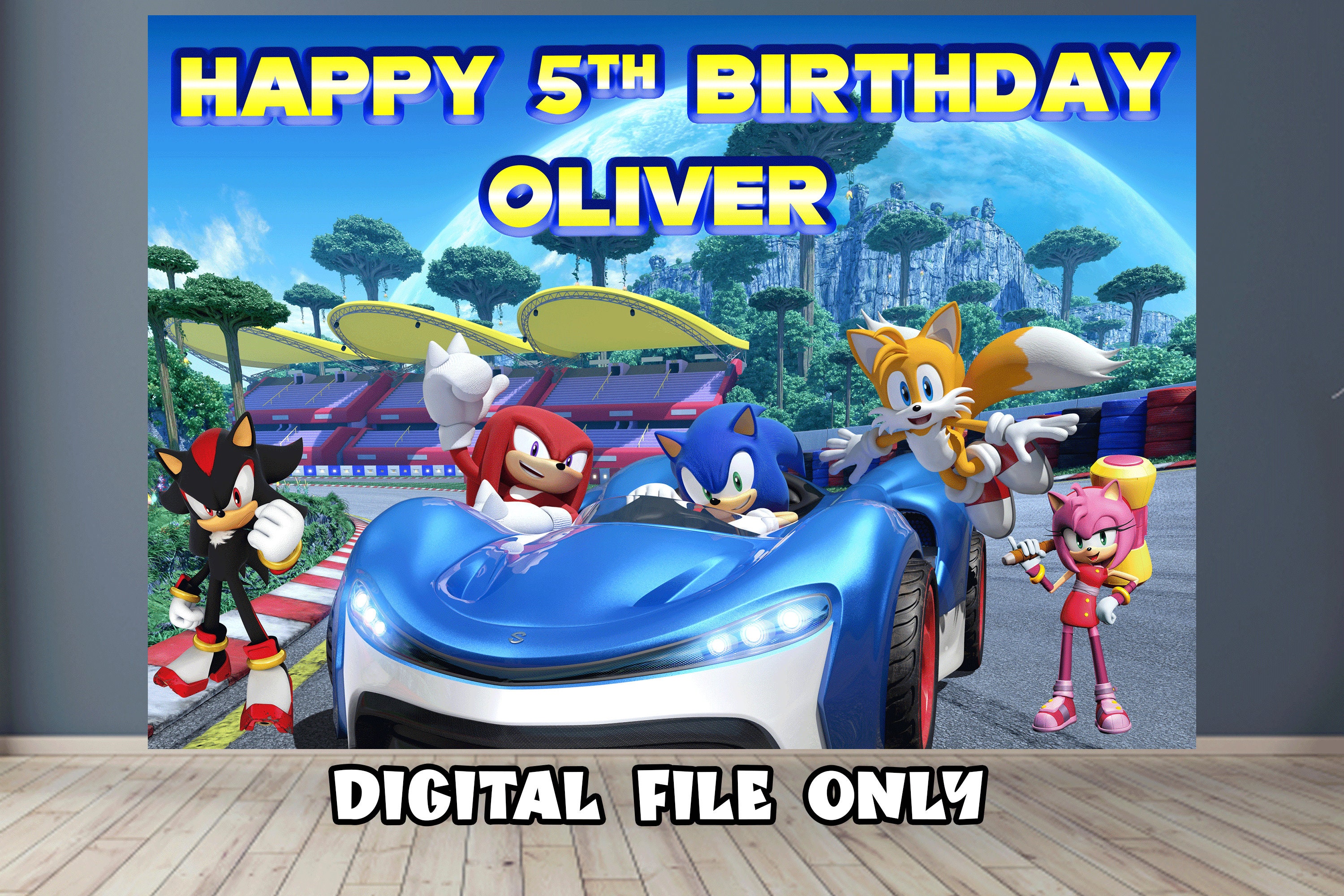 Sonic Birthday Banner Sonic Birthday Backdrop sonic Wall - Etsy UK