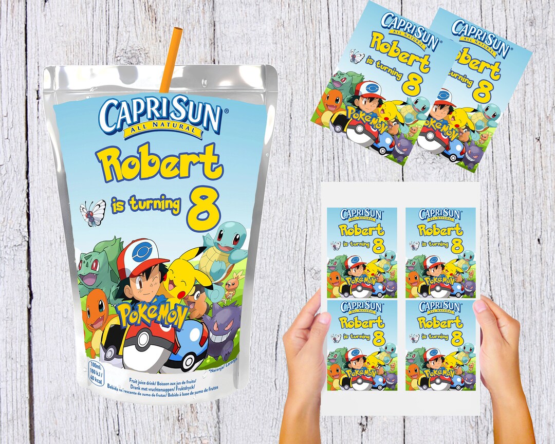 Pikachu Capri Sun Label,caprisun Template, Editable Juice Template ...