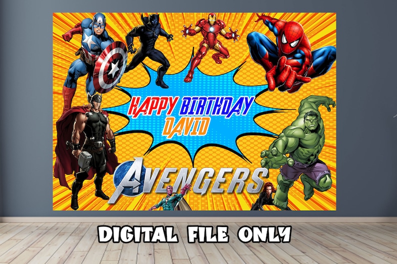 Avengers Birthday Backdrop Superhero Birthday Banner Avengers - Etsy