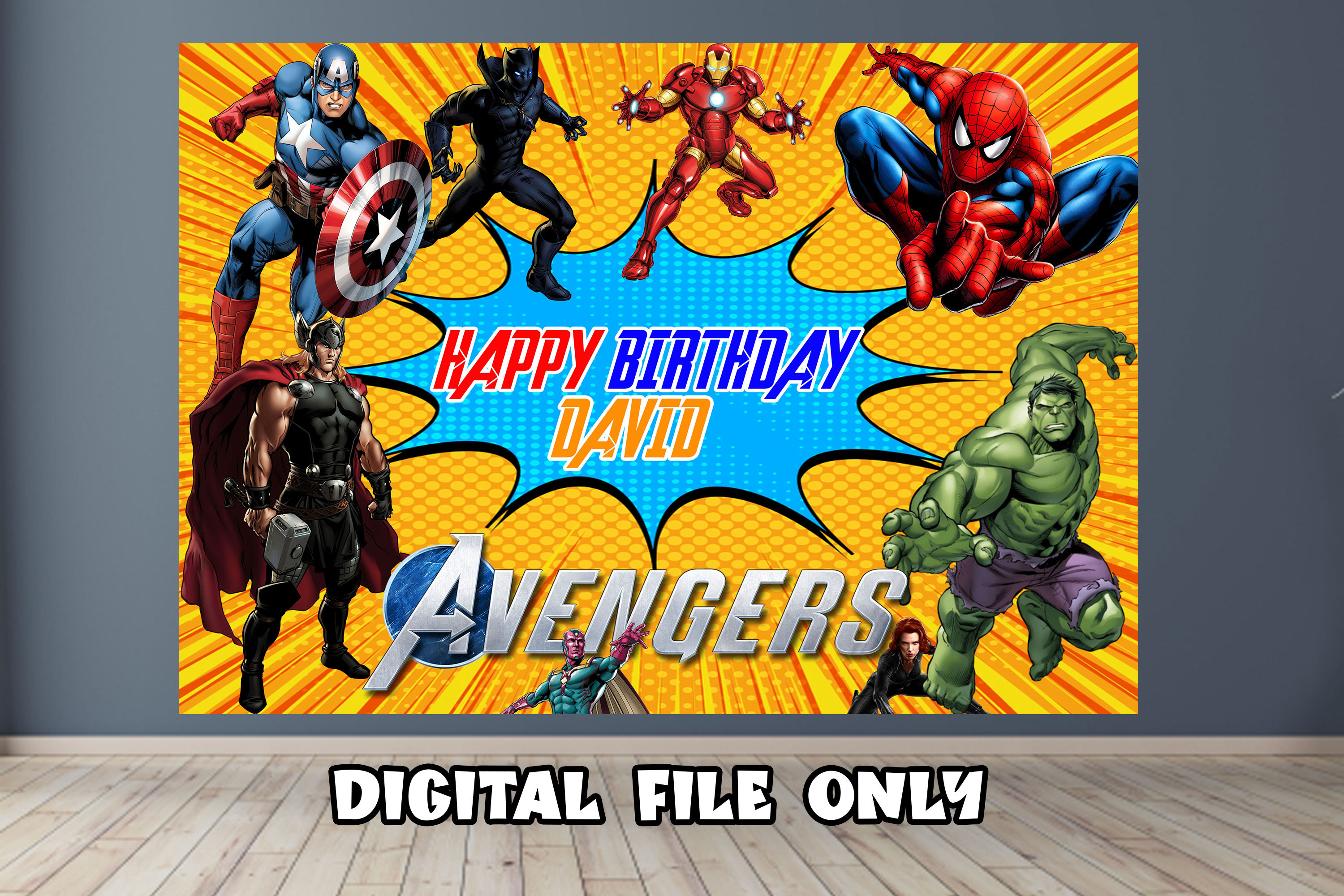 Avengers Birthday Backdrop Superhero Birthday Banner Avengers - Etsy