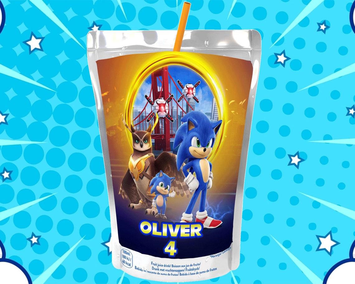 Sonic Capri Sun Label Template: Party Treats (digital File Only) - Etsy
