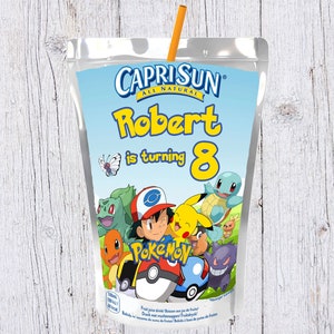 Pikachu Capri Sun Label,caprisun Template, Editable Juice Template ...