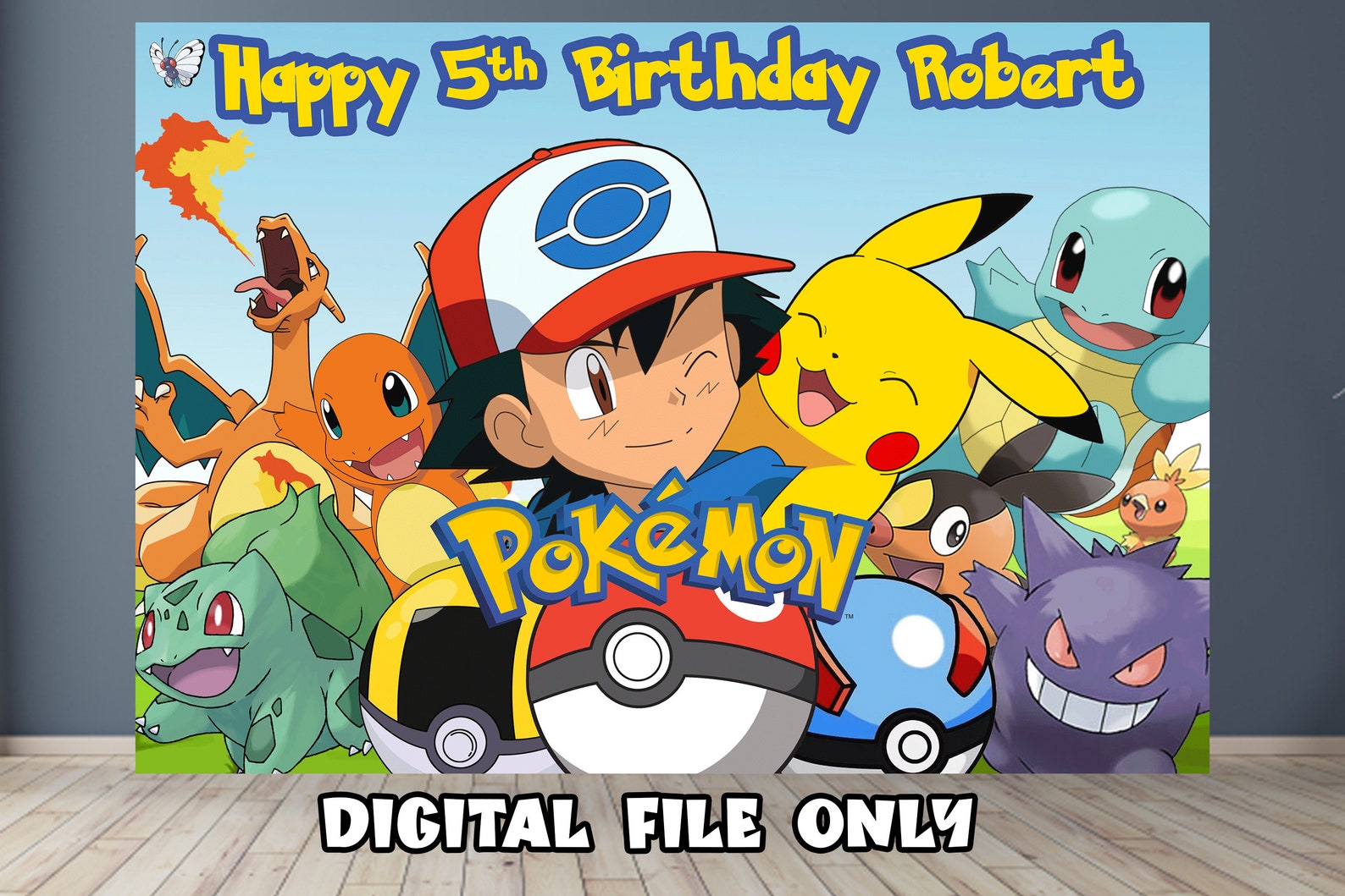 Pikachu Birthday Banner Pikachu Personalised Birthday - Etsy