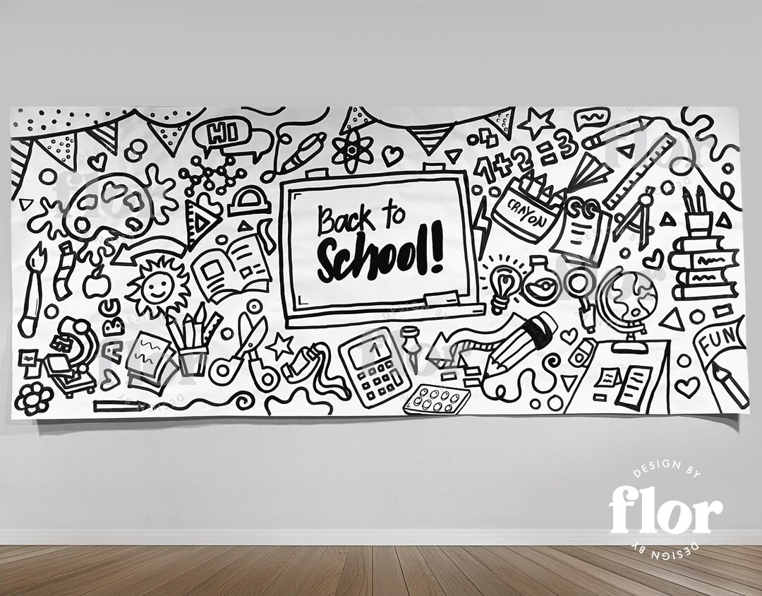Giant Coloring Sheet - Banner - Back to School Coloring Banner ...