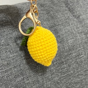 Handmade Crochet Mini Lemon Keychain / Mini Cute Lemon Bag Charm ...