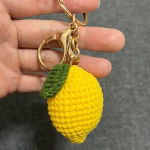 Handmade Crochet Mini Lemon Keychain / Mini Cute Lemon Bag Charm ...