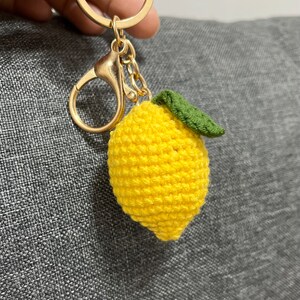 Handmade Crochet Mini Lemon Keychain / Mini Cute Lemon Bag Charm ...
