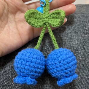 Handmade Crochet Blueberry Bag Charm, Cute Fruit Keychain - Etsy