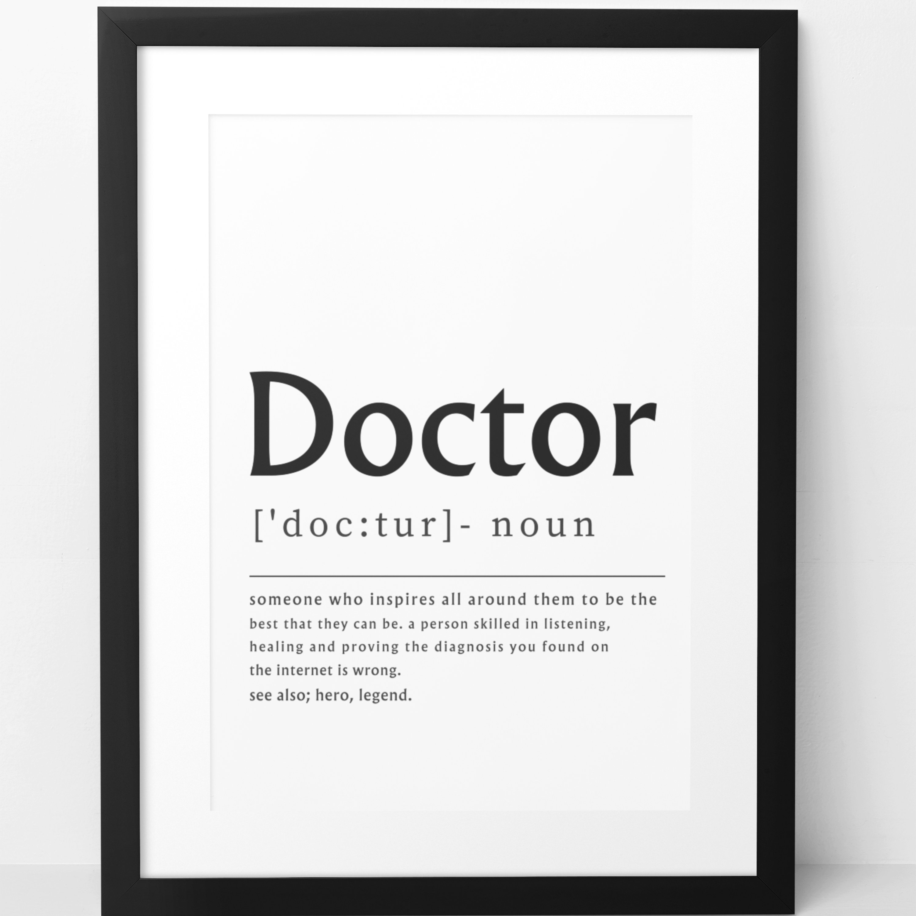 Doctor Definition Print, Doctor Poster, Doctor Gift, Gift For Doctor ...