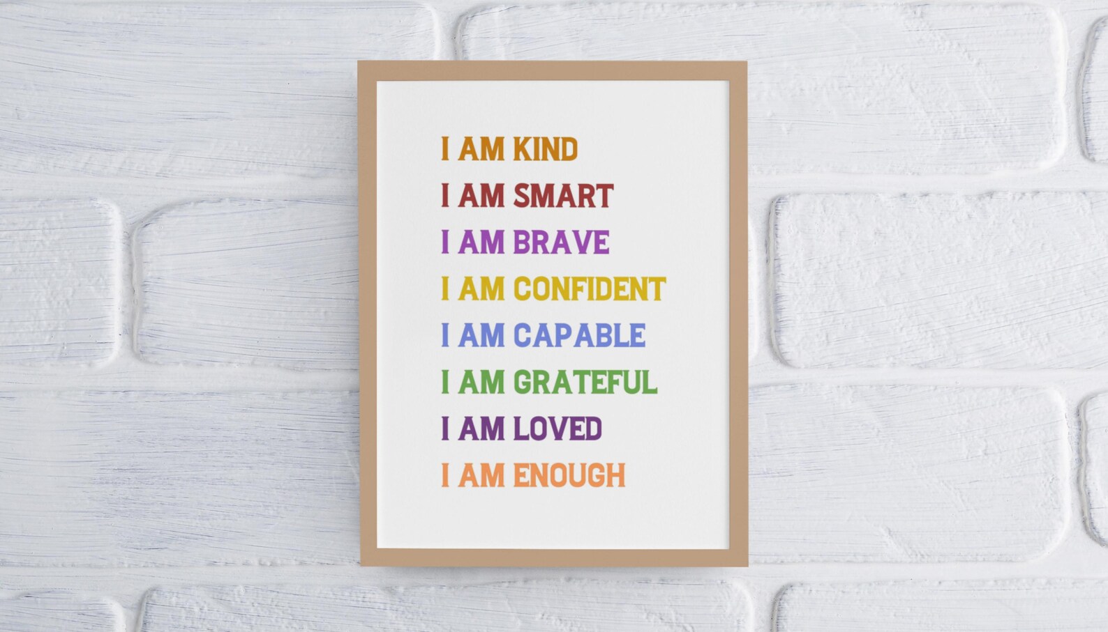 Instant Download Affirmations for Kids Print, I Am Kind Smart Loved ...