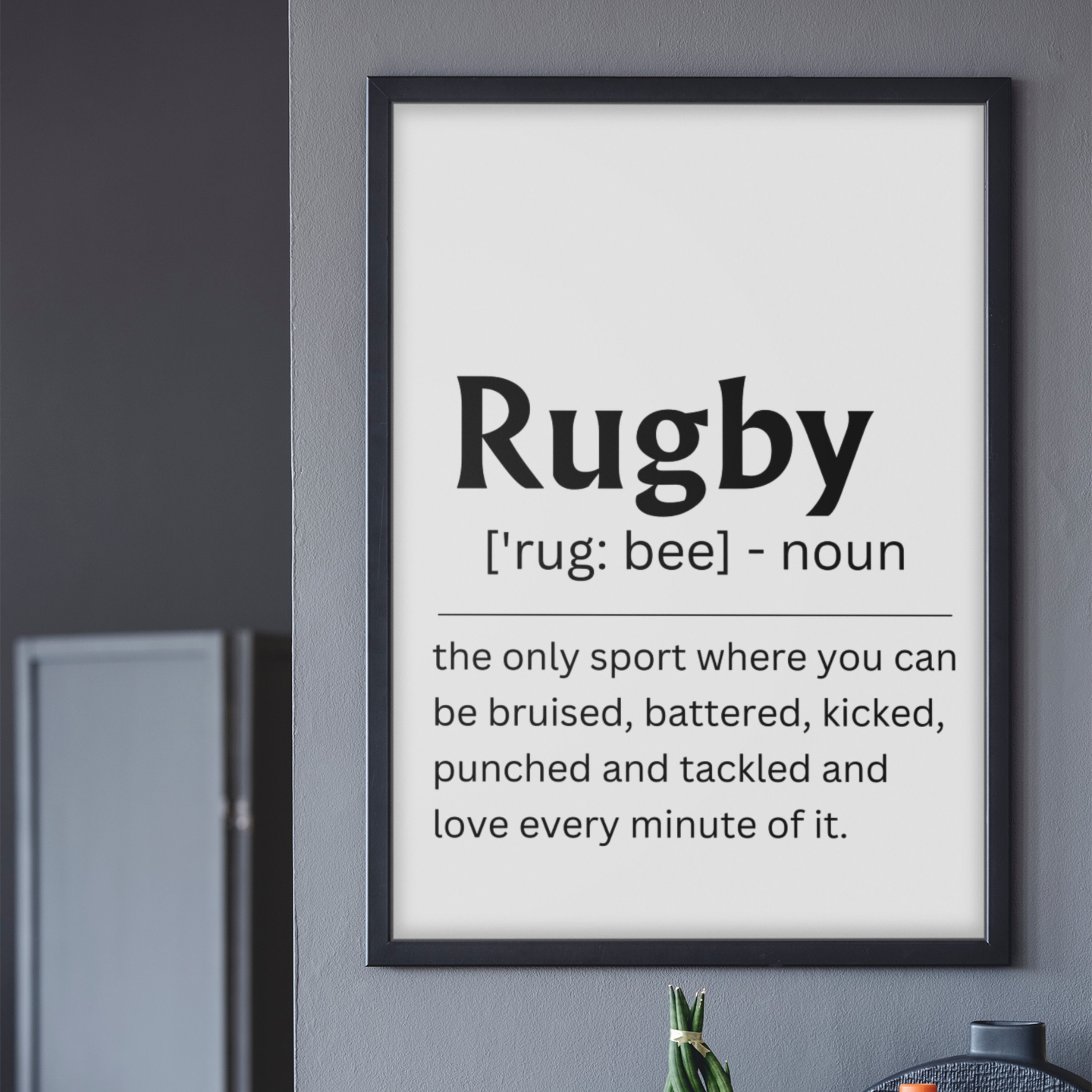 Rugby Gifts, Rugby Definition Print, Rugby Poster, Rugby Print, Rugby ...