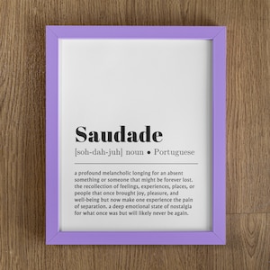 Saudade Definition Print: Portuguese Word Art (digital Download) - Etsy