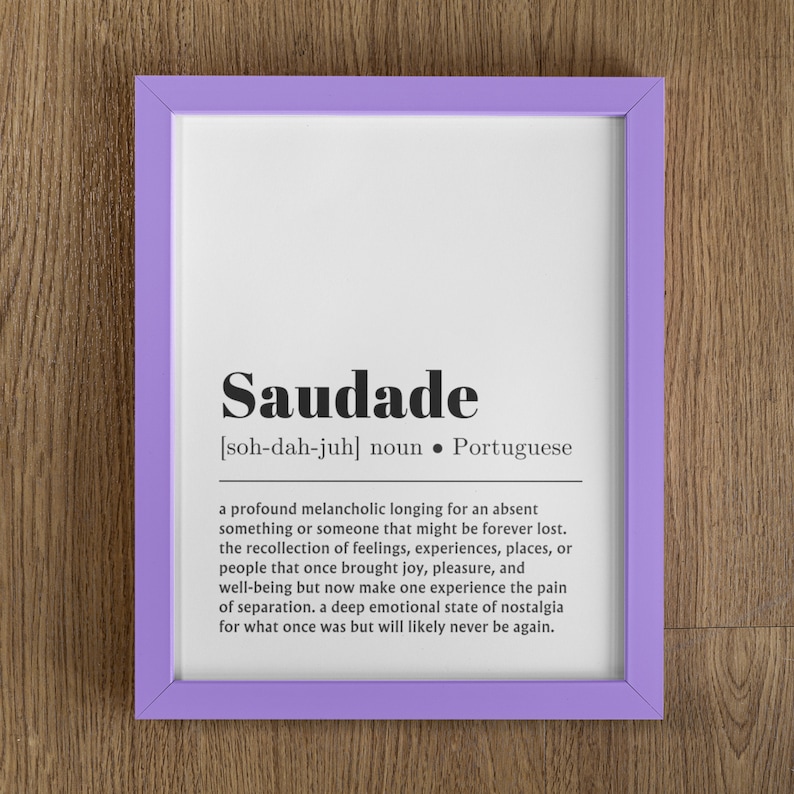 Saudade Definition Print: Portuguese Word Art (digital Download) - Etsy