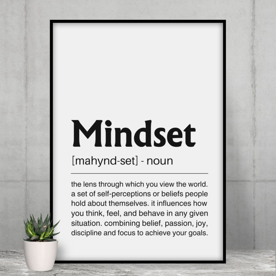 Mindset Definition Print: Inspirational Entrepreneur Gift (digital ...