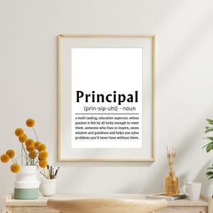 Principal Definition Print, School Principal Office Wall Art, Gift for ...