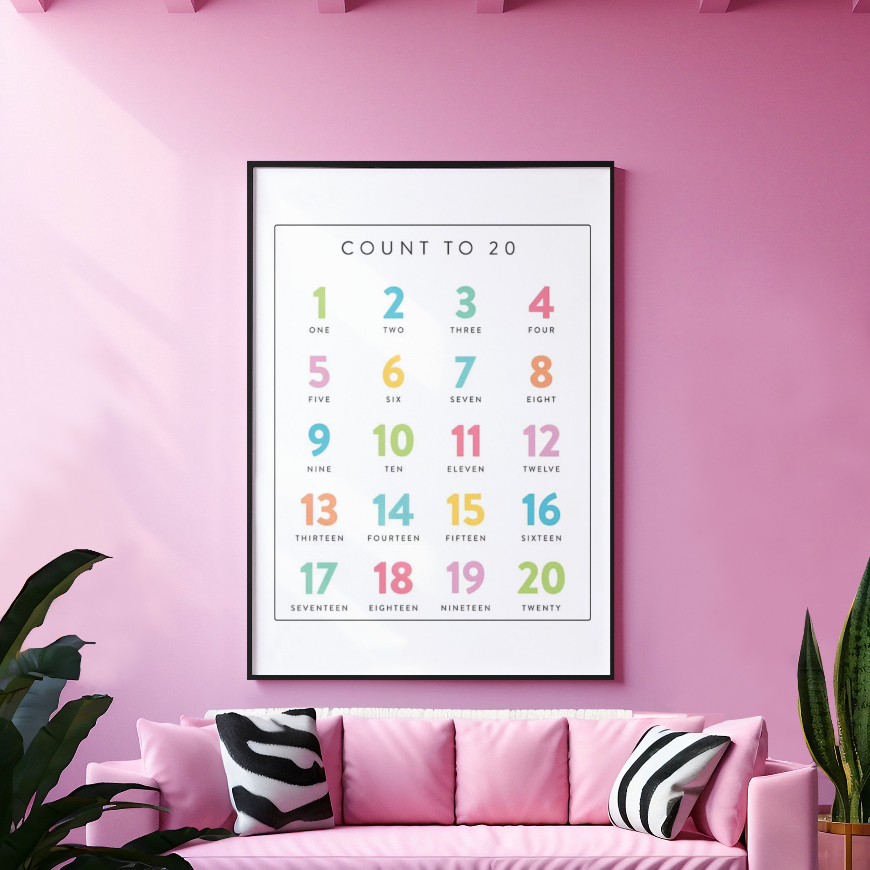 Rainbow Numbers Poster: Counting 1-20, Homeschool Classroom Decor ...