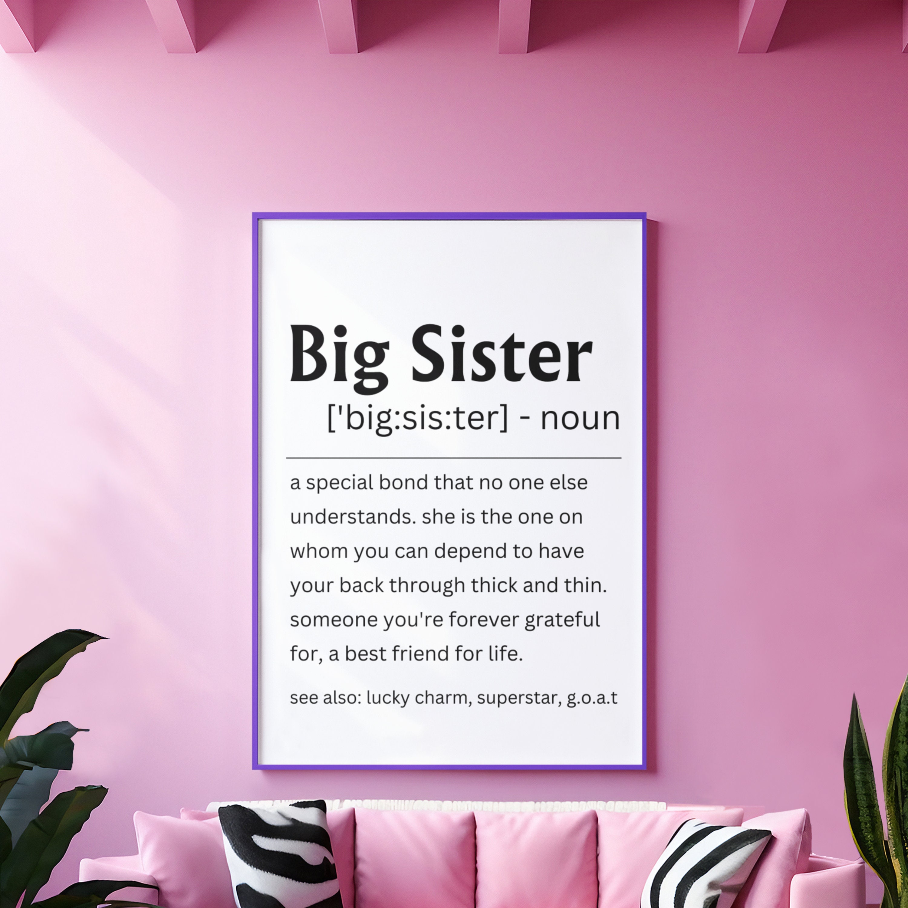 Big Sister Definition Print: Sister Birthday Gift (digital Download) - Etsy