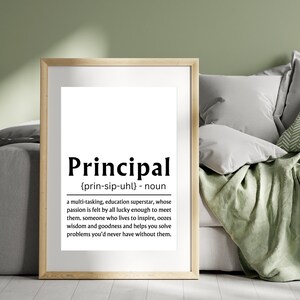 Principal Definition Print, School Principal Office Wall Art, Gift for ...