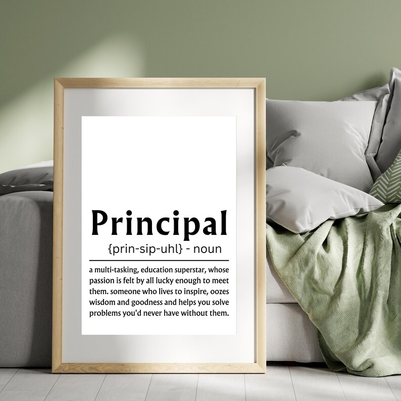 Principal Definition Print, School Principal Office Wall Art, Gift for ...