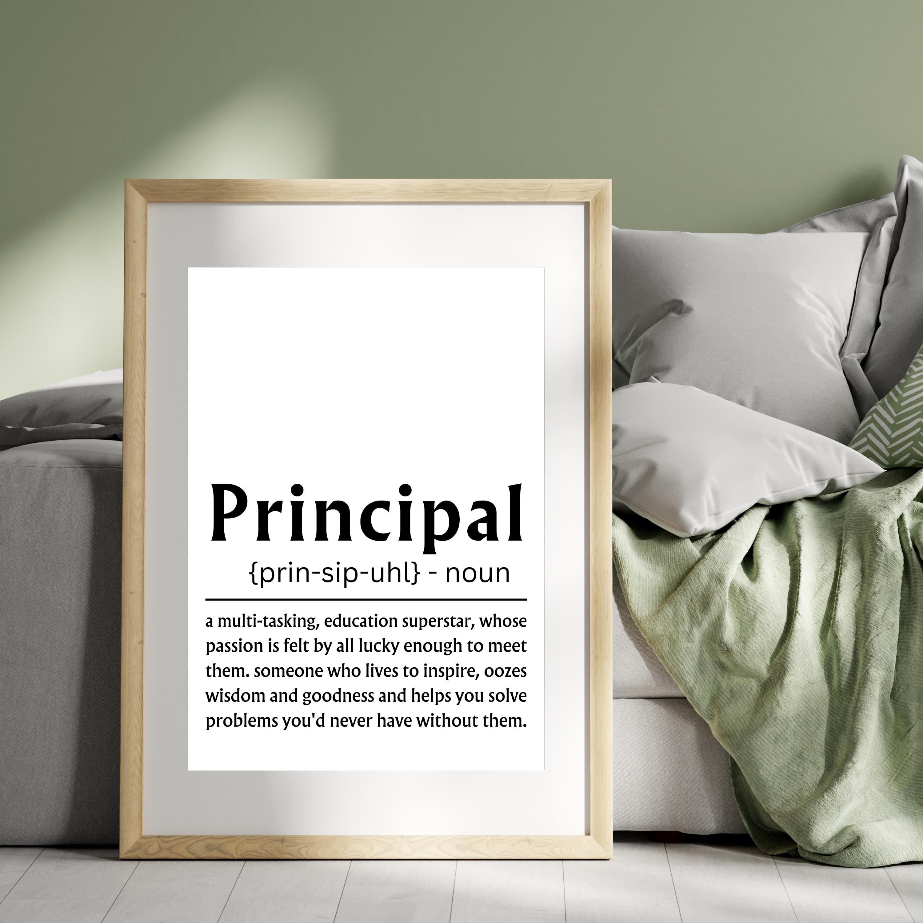 Principal Definition Print, School Principal Office Wall Art, Gift for ...