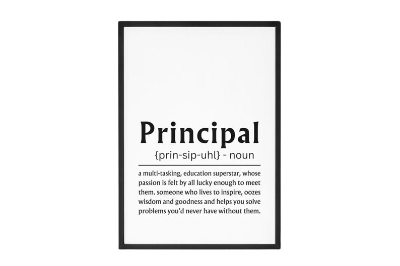 Principal Definition Print, School Principal Office Wall Art, Gift for ...