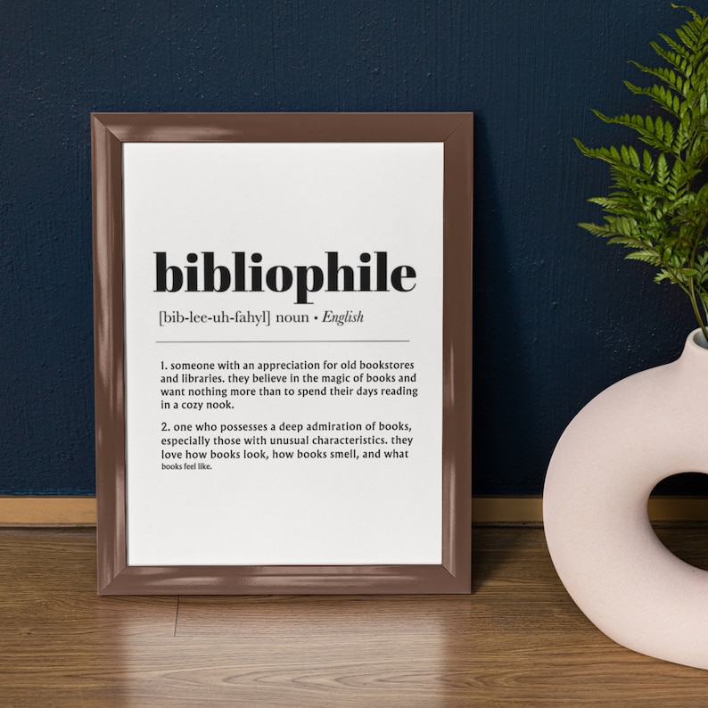 Bibliophile Definition Print: Funny Book Lover Wall Art (digital Download) - Etsy