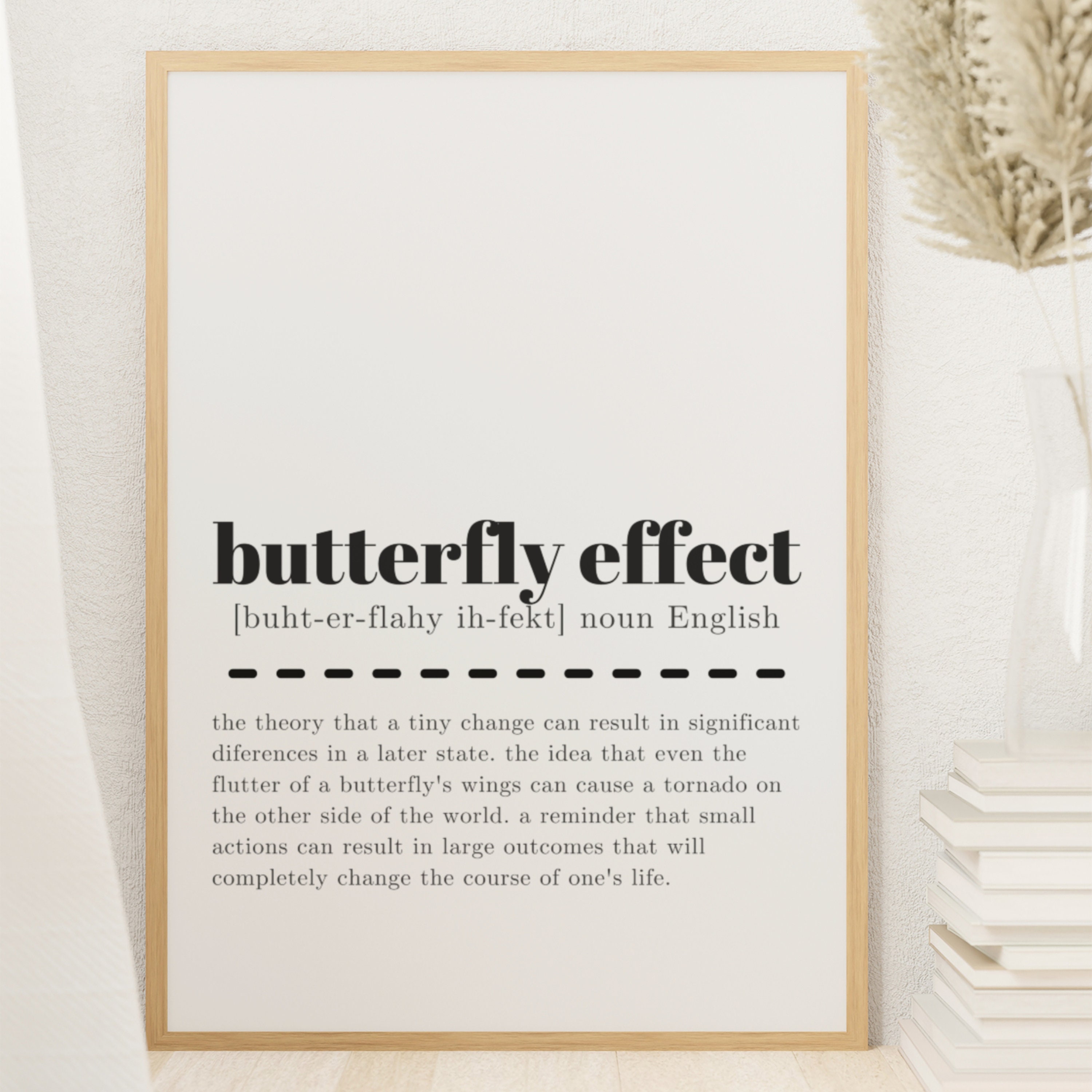 Butterfly Effect Definition Print, Inspirational Wall Art, Butterfly ...