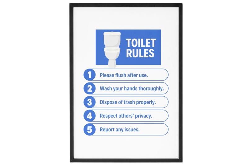 Funny Toilet Rules Poster Prints: Restroom Decor Set (digital Download ...