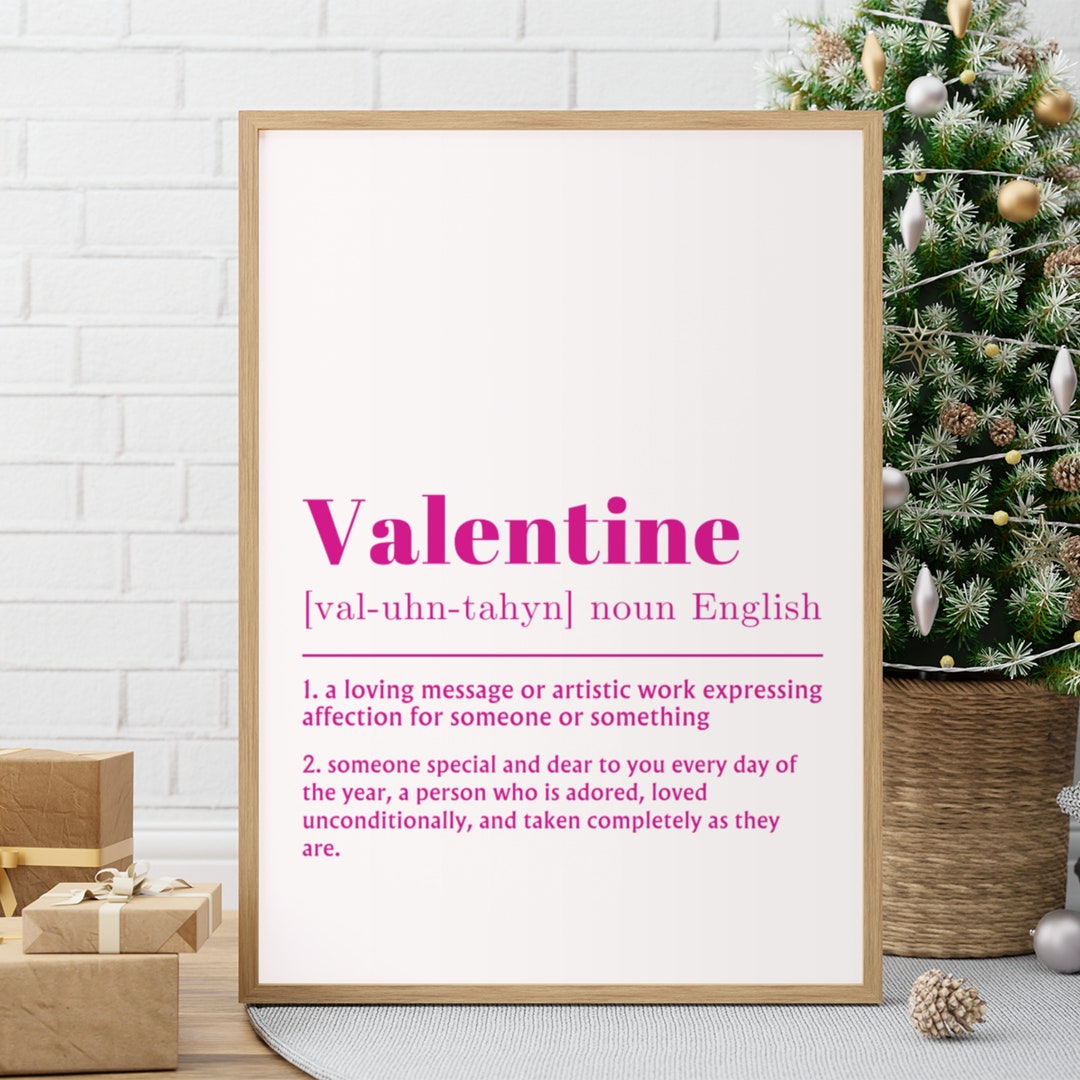 Valentine Definition Print Valentines Day Decor Valentines Day ...
