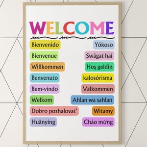 Multilingual Welcome Sign: Inclusive Classroom Decor (digital Download ...