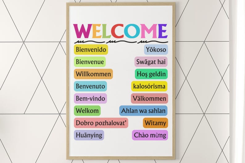 Multilingual Welcome Sign: Inclusive Classroom Decor (digital Download) - Etsy