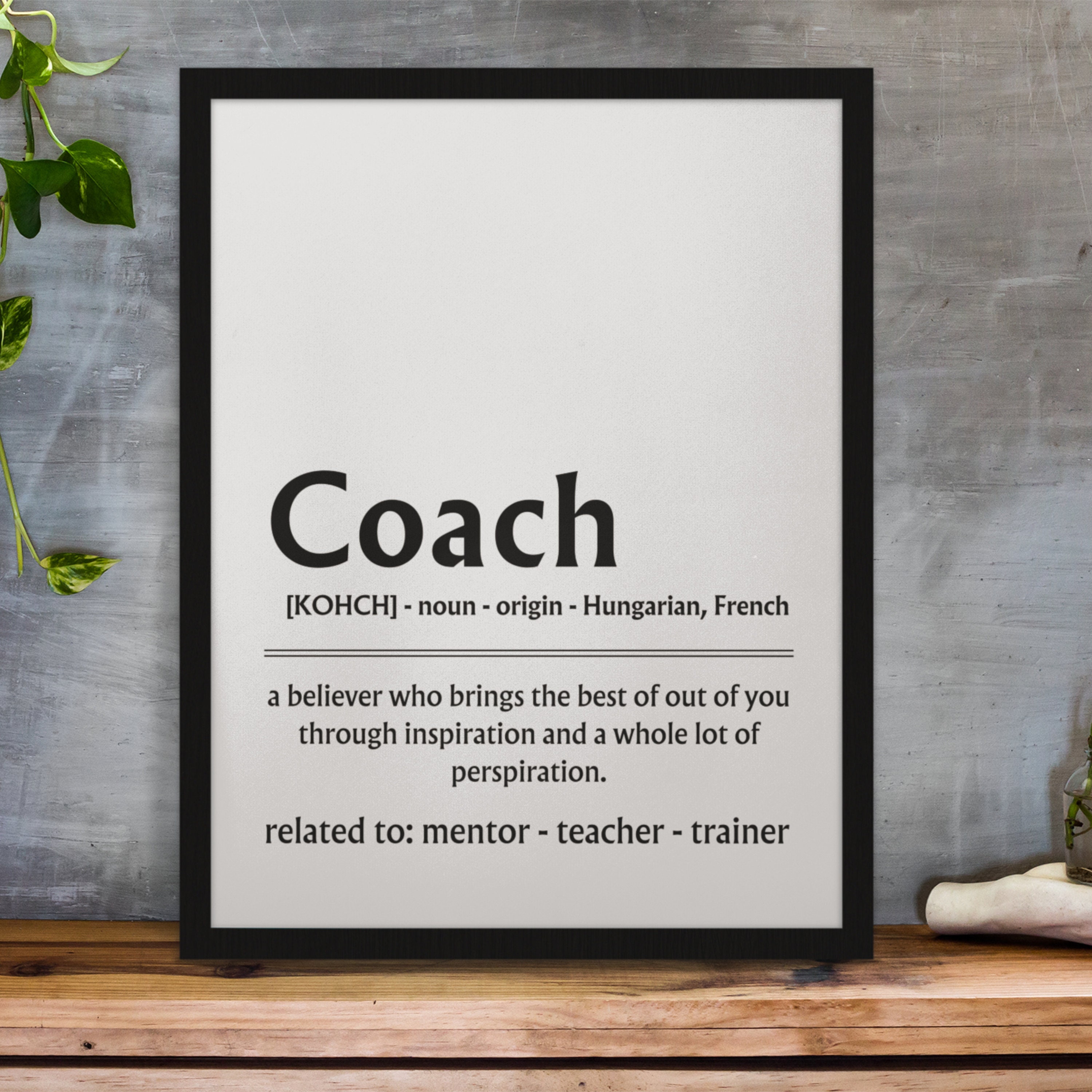 Coach Definition Print: Instructor, Trainer Gift (digital Download) - Etsy