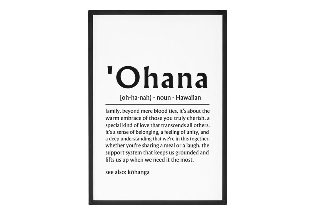 Ohana Definition Print Set: Hawaiian Family Art (digital Download) - Etsy