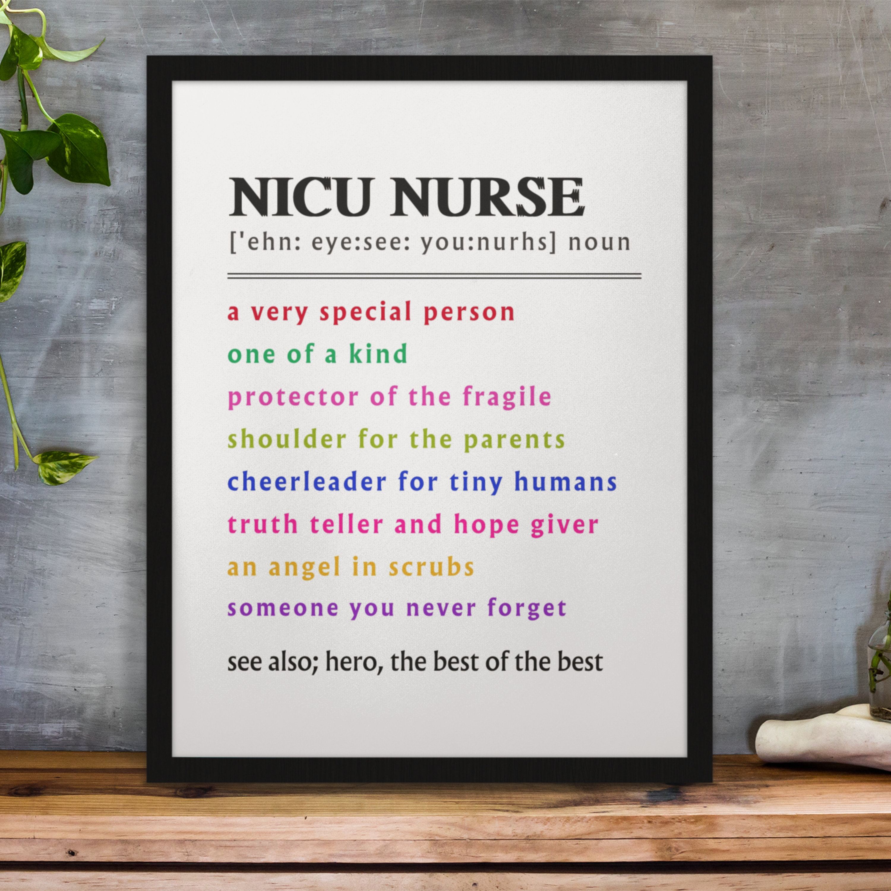 NICU Nurse Definition Print, Neonatal ICU Nurse Gift, Icu Nurse Poster ...