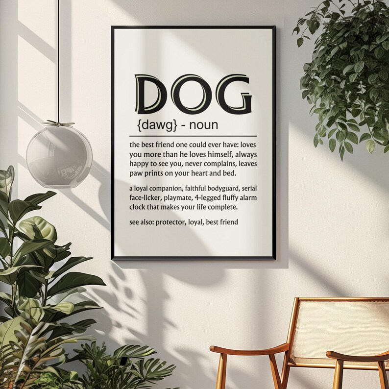 Dog Definition Print Set of 3, Dog Lover Gift, Canine Wall Art ...