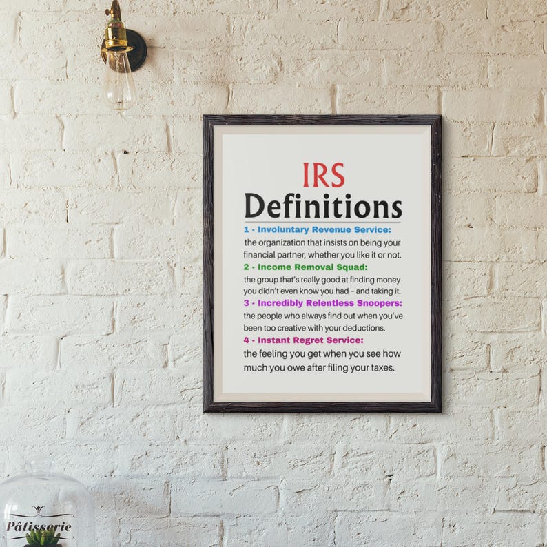 Funny IRS Definition Printable Artwork Digital Download, Affordable ...