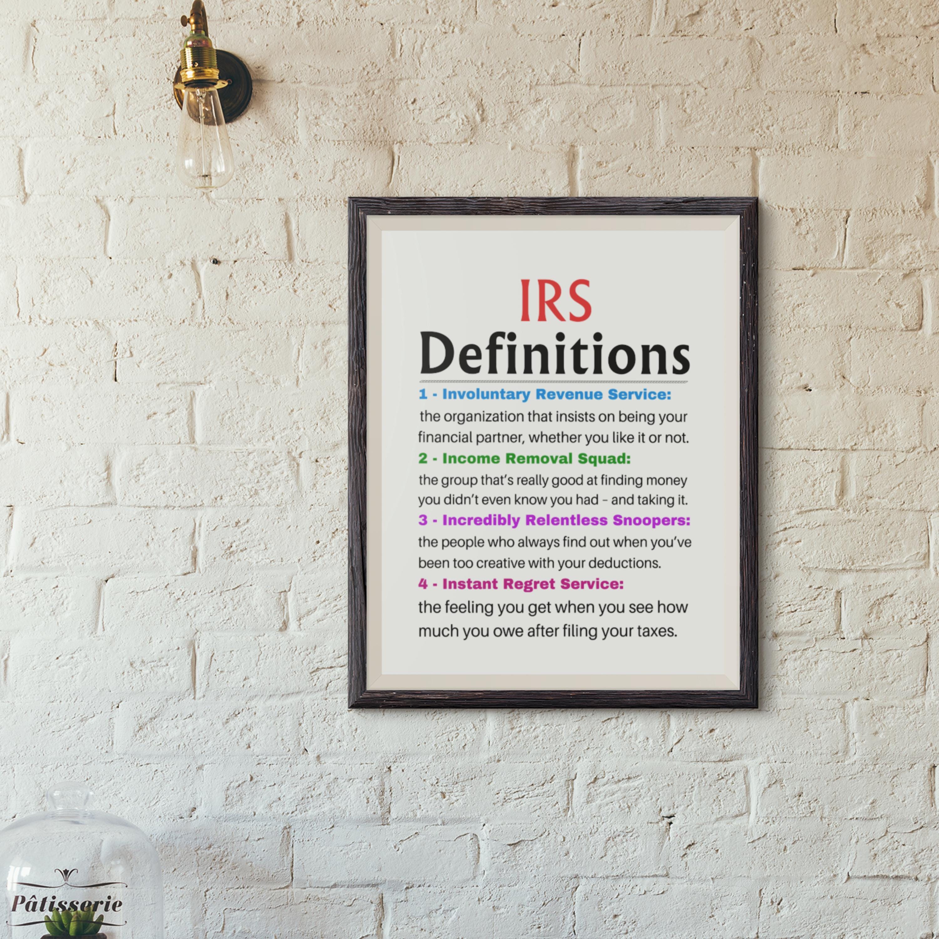 Funny IRS Definition Printable Artwork Digital Download, Affordable ...